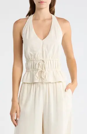 Paige Alysha Halter Top - Parchment