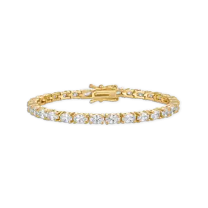 Alexa Leigh 14k Gold Filled Oval Crystal Tennis Bracelet - Yellow Gold