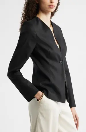 Nordstrom Linen Blend One-button Blazer