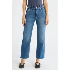 Paige Stevie High Waist Ankle Straight Leg Jeans - Stoneview