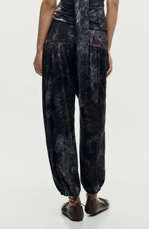 Desigual Woven Balloon Pants With Tie-dye Pattern