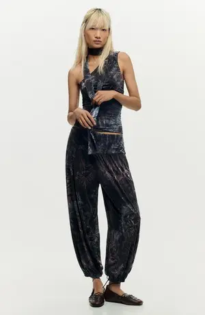 Desigual Woven Balloon Pants With Tie-dye Pattern