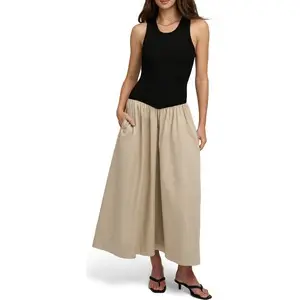 FAVORITE DAUGHTER The Lennon Sleeveless Maxi Dress - Black/khaki