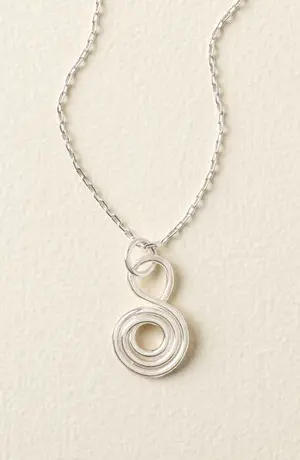UNCOMMON GOODS Hand-formed Sterling Gratitude Pendant Necklace - Silver
