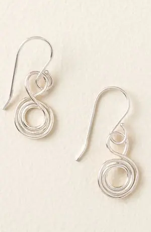 UNCOMMON GOODS Sculptural Sterling Wire Gratitude Earrings