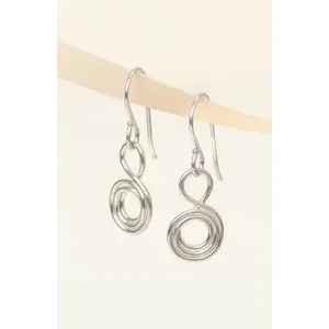 UNCOMMON GOODS Sculptural Sterling Wire Gratitude Earrings - Silver