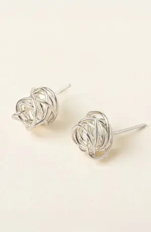 UNCOMMON GOODS Winding Road Sterling Stud Earrings - Silver