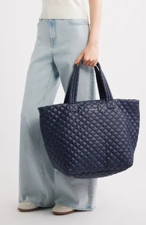 Mz Wallace Large Metro Deluxe Quilted Nylon Tote - Dawn