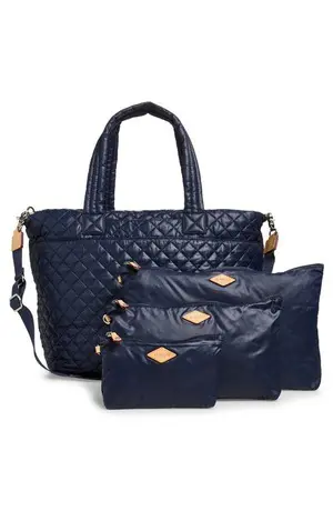 Mz Wallace Large Metro Deluxe Quilted Nylon Tote - Dawn