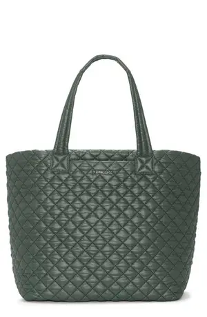 Mz Wallace Large Metro Deluxe Quilted Nylon Tote - Juniper
