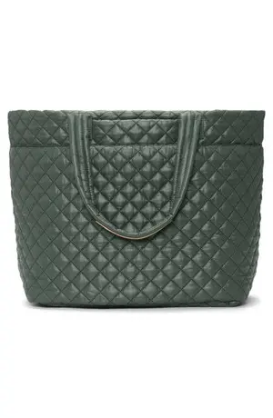 Mz Wallace Large Metro Deluxe Quilted Nylon Tote - Juniper