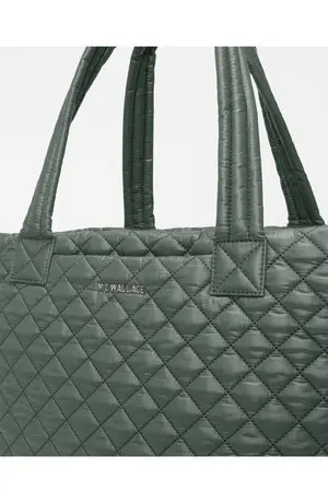 Mz Wallace Large Metro Deluxe Quilted Nylon Tote - Juniper