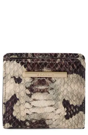 Brahmin Jane Snakeskin Embossed Leather Bifold Wallet - Feline