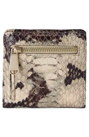 Brahmin Jane Snakeskin Embossed Leather Bifold Wallet - Feline