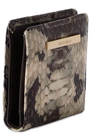 Brahmin Jane Snakeskin Embossed Leather Bifold Wallet - Feline