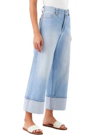 Karen Kane Cuffed Crop Jeans - Denim
