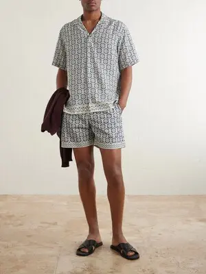 Orlebar Brown Maitan Passetto Camp-collar Printed Lyocell Shirt - Neutrals