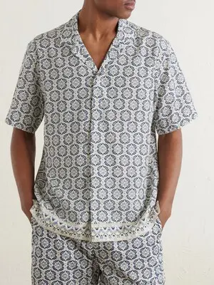Orlebar Brown Maitan Passetto Camp-collar Printed Lyocell Shirt - Neutrals