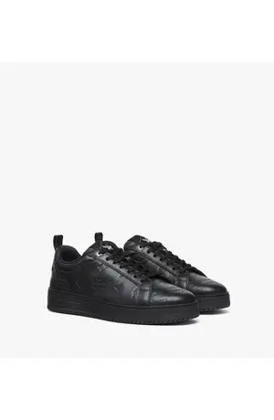Mcm Neo Terrain Monogram Leather Sneakers - Black