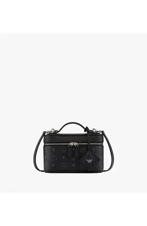 Mcm Visetos Monogram Vanity Case - Black