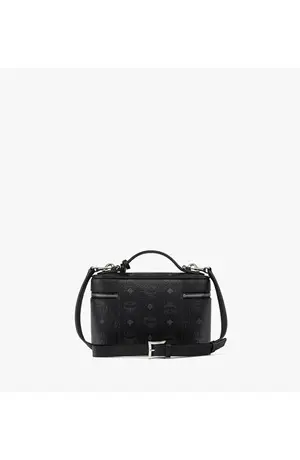 Mcm Visetos Monogram Vanity Case - Black