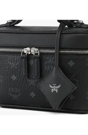 Mcm Visetos Monogram Vanity Case - Black