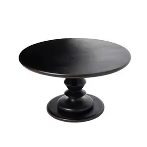 STORIED HOME Pedestal Coffee Table - Black