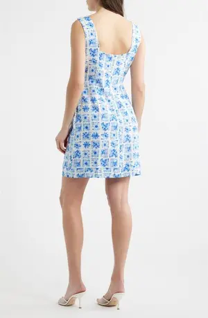 Sam Edelman Tile Floral Print Sheath Dress