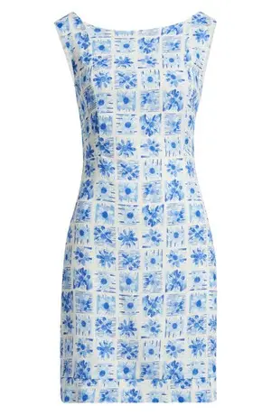 Sam Edelman Tile Floral Print Sheath Dress
