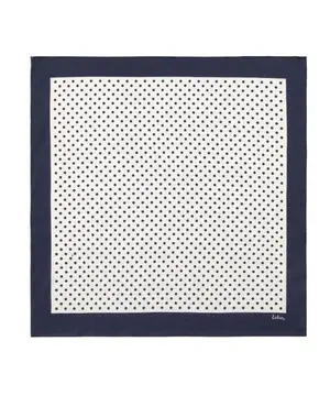 Echo Pin Dot Silk Scarf - Navy