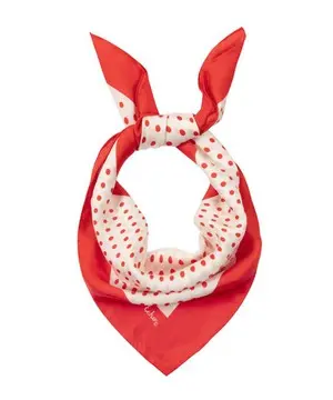 Echo Pin Dot Silk Scarf - Red