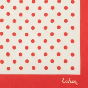 Echo Pin Dot Silk Scarf - Red