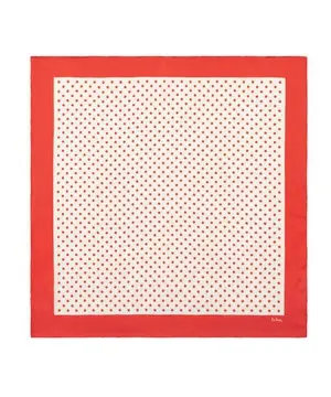 Echo Pin Dot Silk Scarf - Red