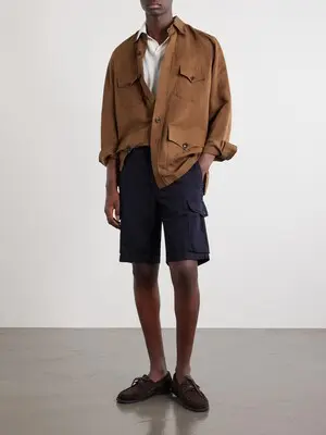 SLOWEAR Incotex Straight-leg Cargo Shorts - Blue