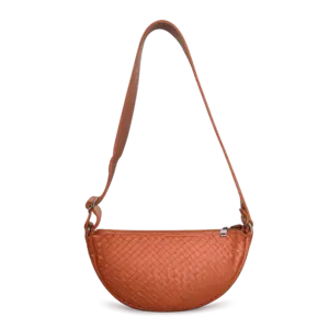AMASOUK Hilal Woven Leather Sling Bag - Saddle