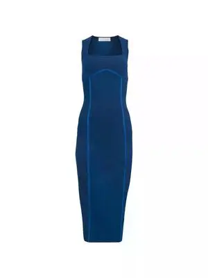 FLEUR DU MAL Scoop Neck Midi Dress - Blue