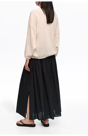 Bimba Y Lola A-line Maxi Slit Cotton Skirt