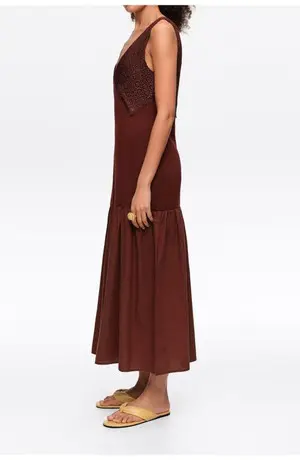 Bimba Y Lola Two-material A-line Knit Midi Dress