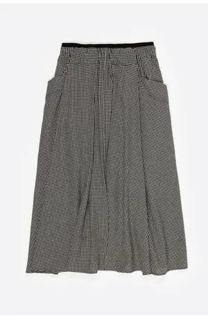Bimba Y Lola Checked A-line Midi Skirt - Black