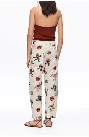 Bimba Y Lola Barrel Cut Trousers With Decorative Stitching