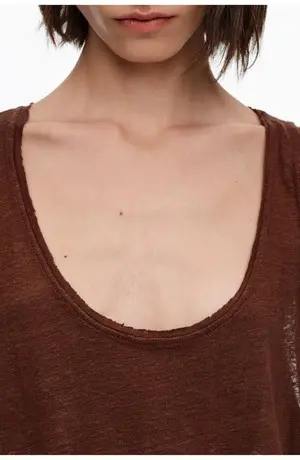 Bimba Y Lola Washed Linen Vest Top - Brown