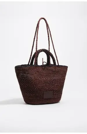 Bimba Y Lola Raffia Tote Bag - Nut