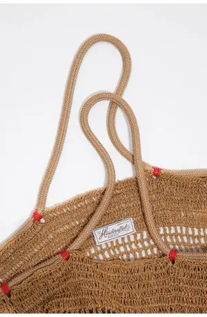 Bimba Y Lola Large Raffia Shoulder Bag - Dark Natural