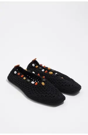Bimba Y Lola Hand-crocheted Ballerina With Stone Embellishments - Black