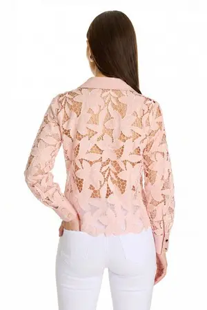THE NOLI SHOP Mina Lace Blouse With Sequin Embellishments - Blush
