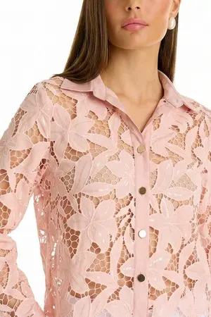 THE NOLI SHOP Mina Lace Blouse With Sequin Embellishments - Blush