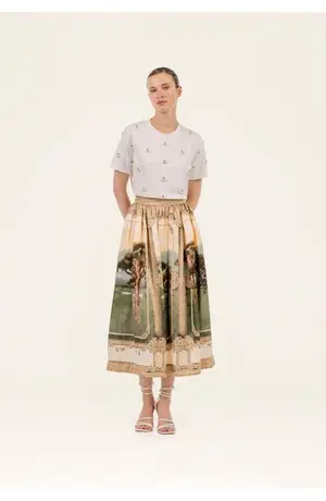 Agua Bendita Sama Paraiso Embroidered Pima Cotton T-shirt - Multicolor
