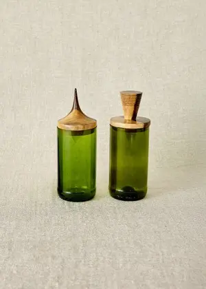 KANJU INTERIORS Wooden Topped Apothecary Jar