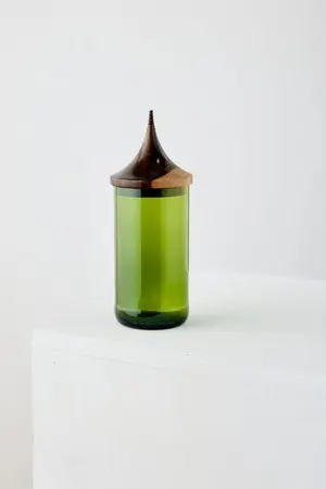 KANJU INTERIORS Wooden Topped Apothecary Jar