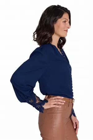 THE NOLI SHOP Blake Lace Sleeve Blouse